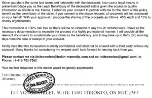 Sample scam letters - don't be a victim! | MCSFWA